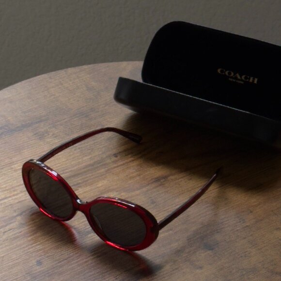 Coach | Accessories | Coach Sunglasses Transparent Burgundy | Poshmark
